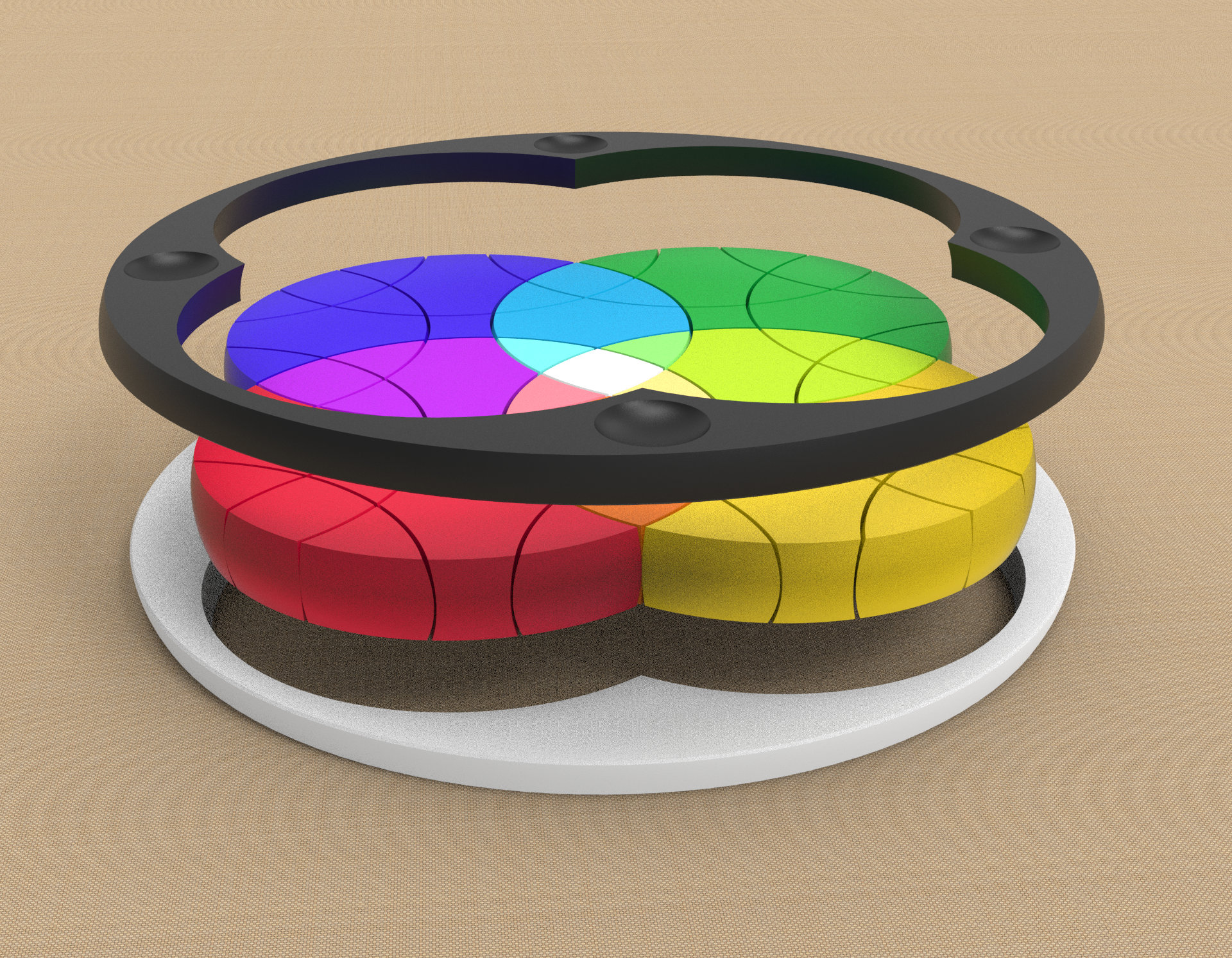 Chromatic Circle Puzzle - 3D Printable STL File for a Colorful Rubik-style Board Game, DIY File ...