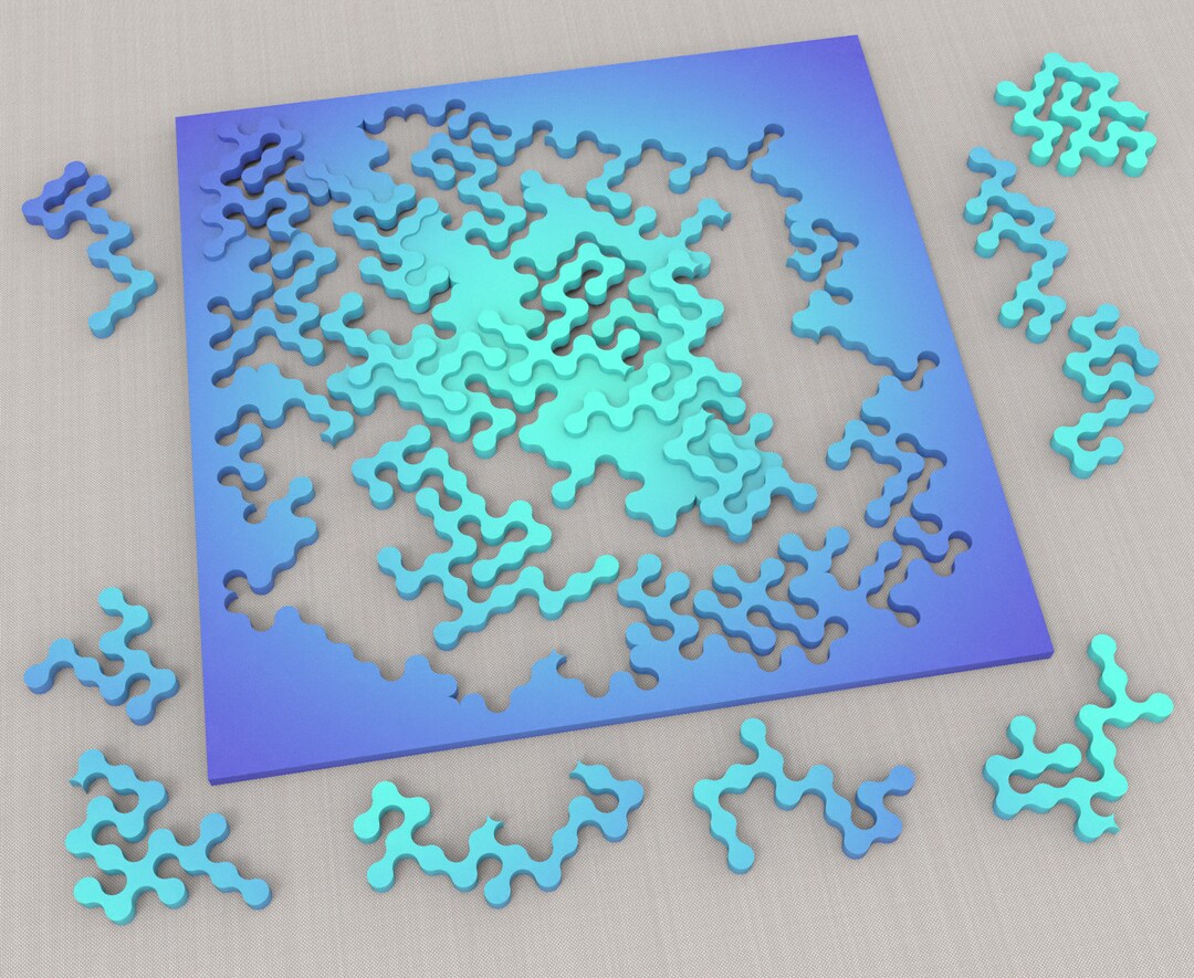 2 Geometric Puzzle Pattern 1 Simple & 1 More Complex DXF: Customizable ...