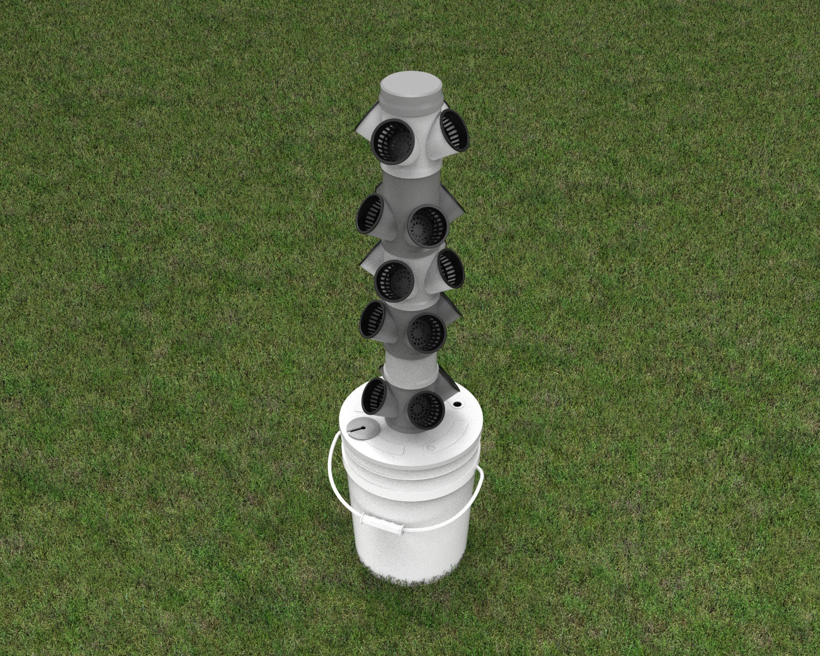 3D Printed Vertical Hydroponic System for 5-gallon Bucket (STL Files ...