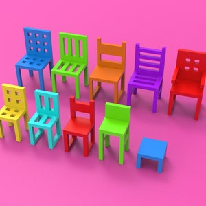 3D Printable Puzzled Chair Stacking Game – Unique Rubik’s Cube Inspired ...