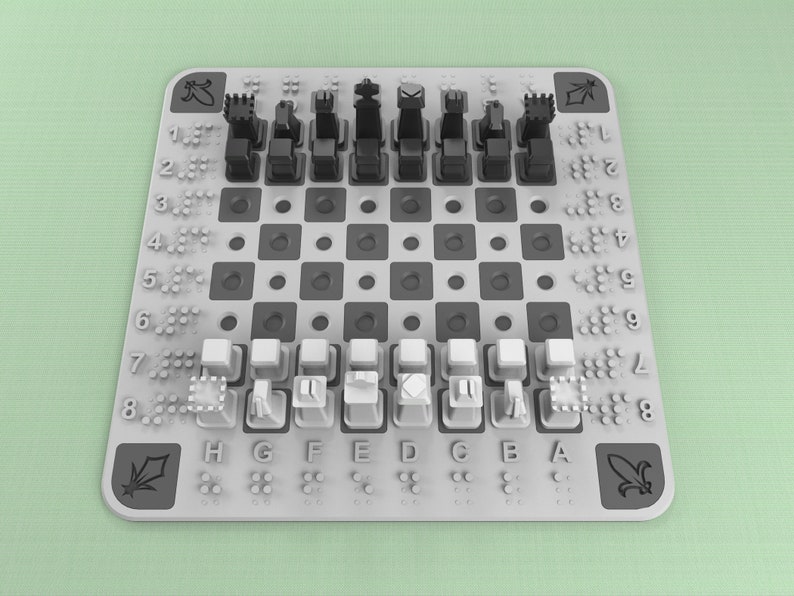 Braille Chess Set STL File: Tactile Design for Visually Impaired ...