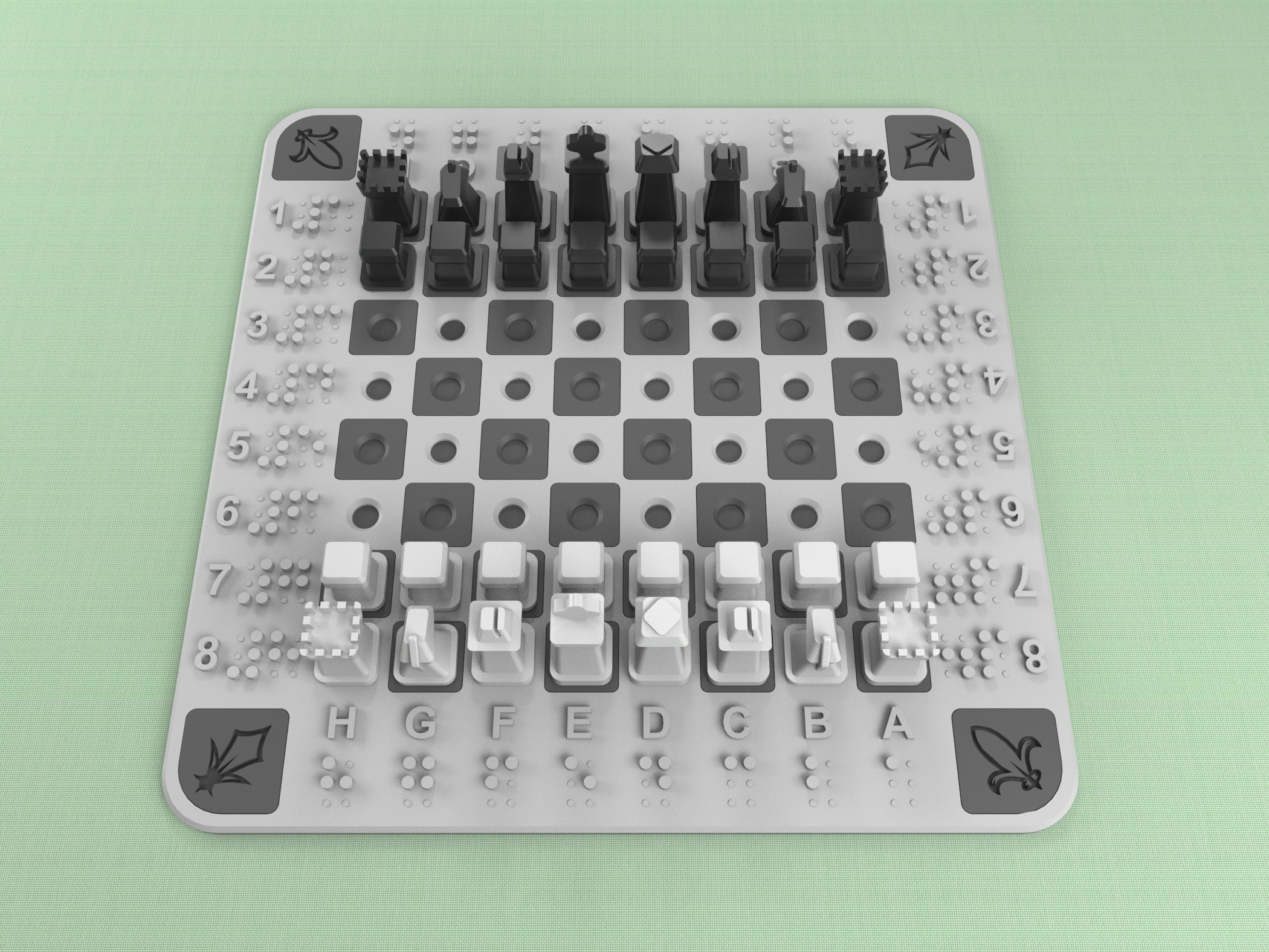 Braille Chess Set STL File: Tactile Design for Visually Impaired ...