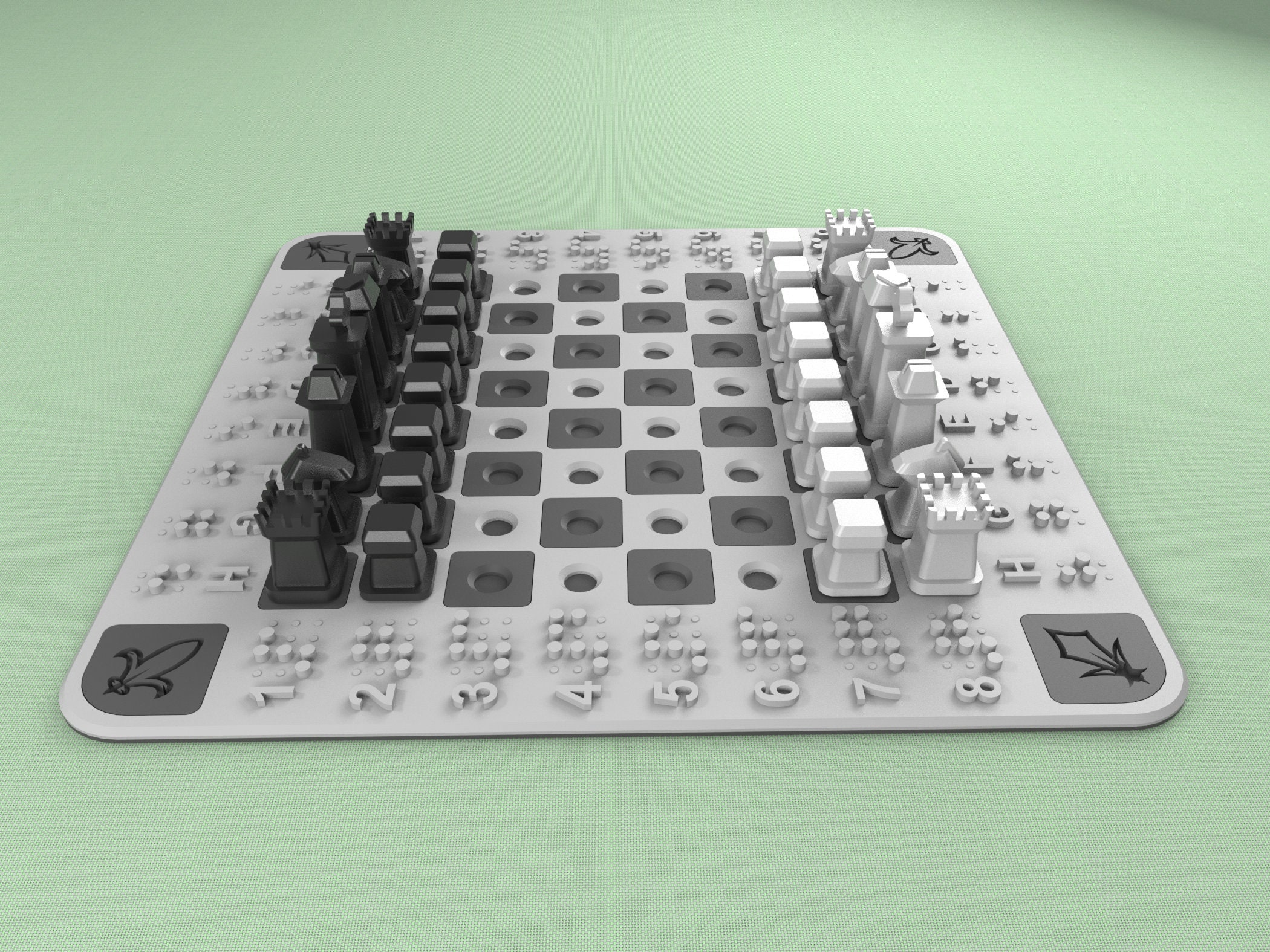 STL File for Braille Chess Set Blueprint: Tactile Design for the ...