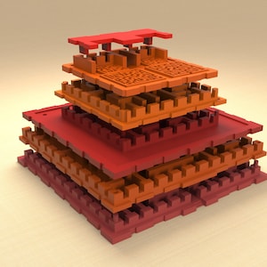 Mayan Construction Inspired Maze Puzzle - 3D Printed, Four-floored ...