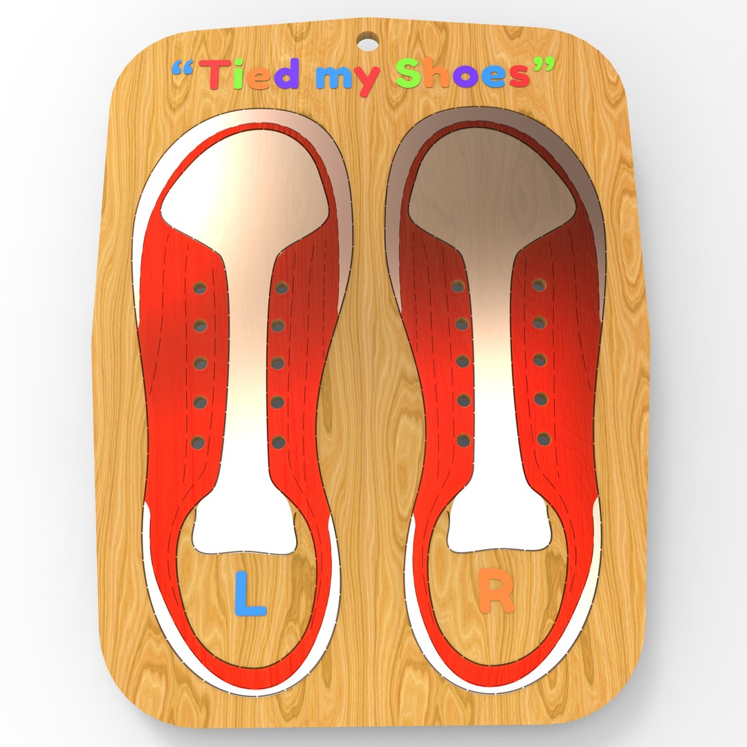 Shoe Lacing Practice Board Files: CNC Laser Cut Template (digital ...
