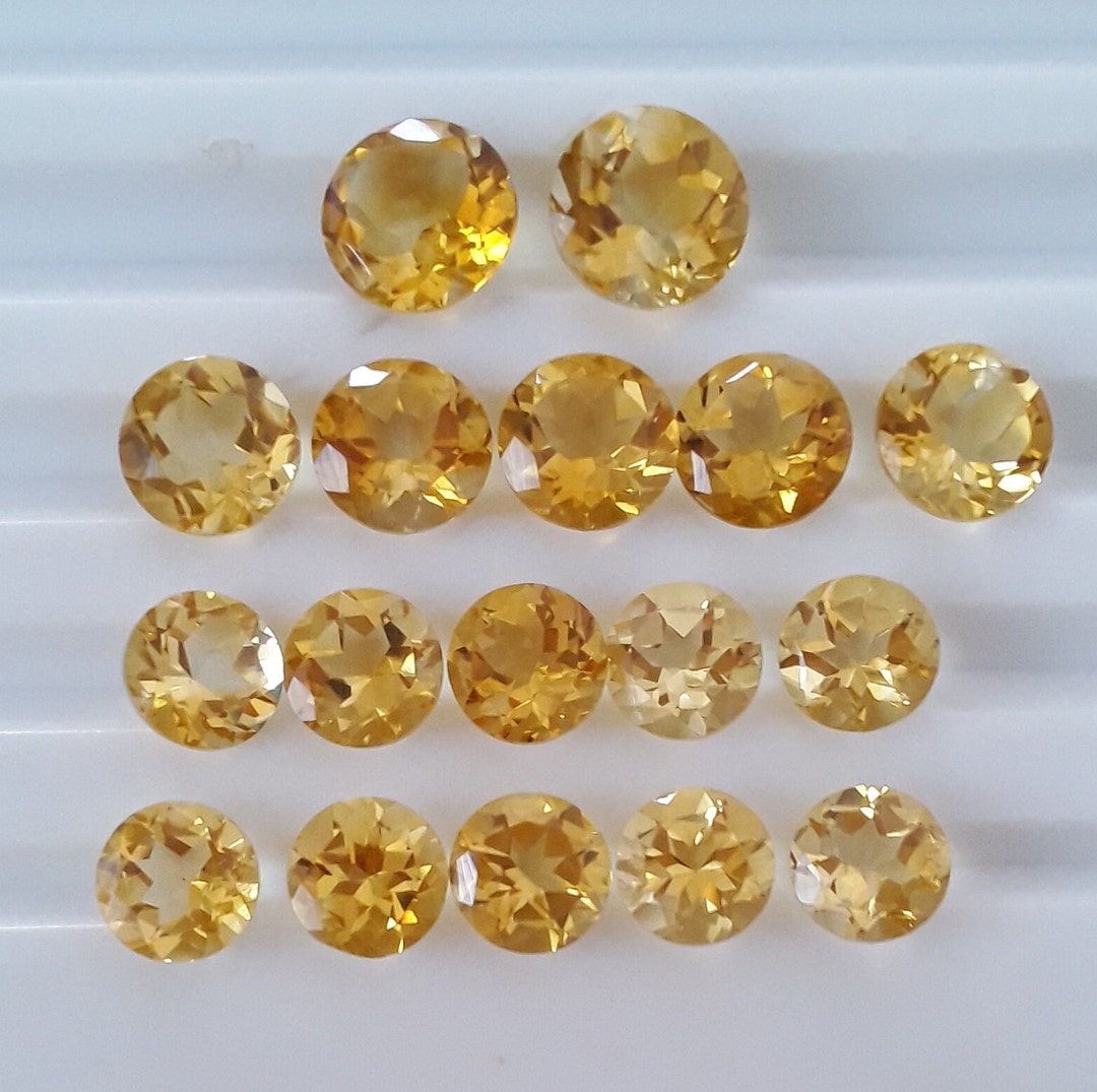 10MM*9MM*8MM Round Pack of 1 Pc Natural Citrine Faceted Cut Stone ...