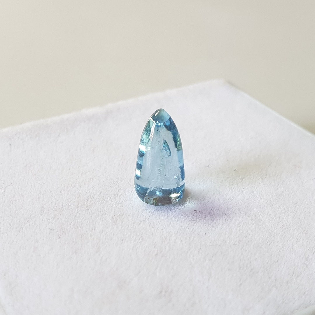5.70MM Bullet Shape Gemstone*natural Aquamarine Smooth Bullet Cabochon ...