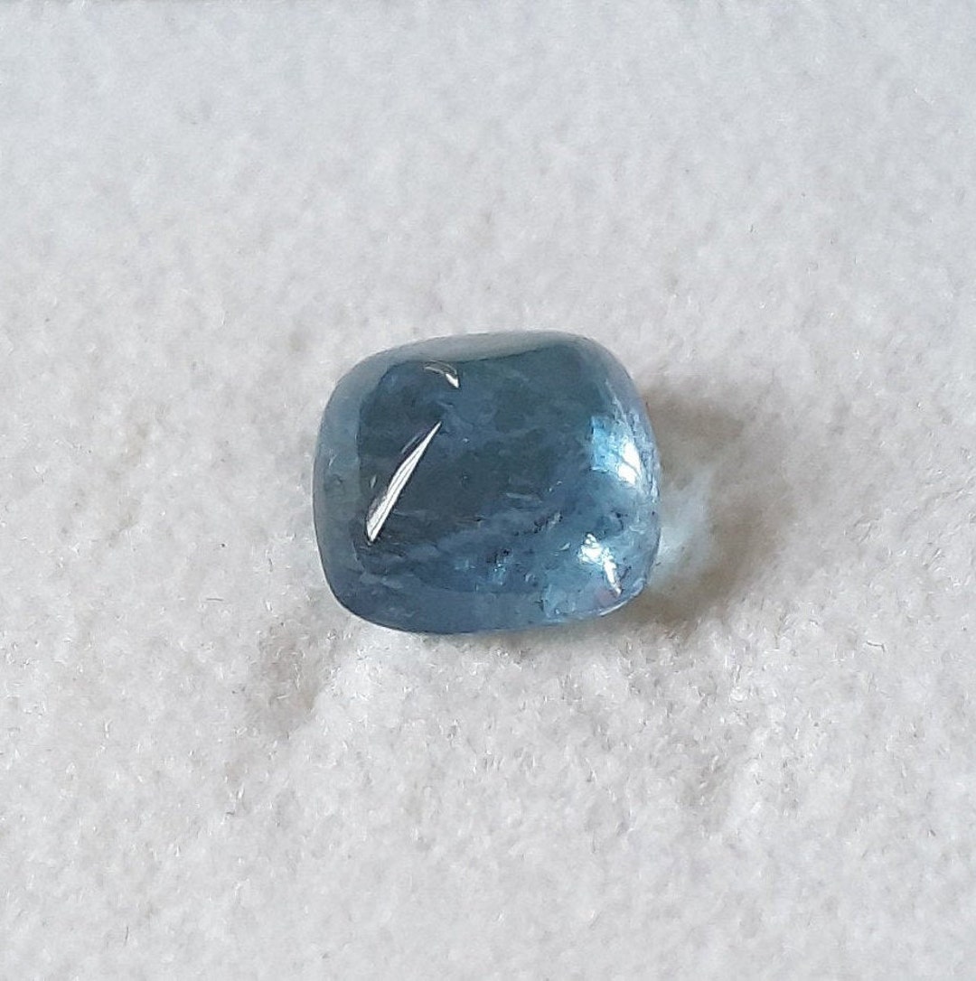 1.60 Ct*7mm* Natural Aquamarine Sugarloaf Cabochon Gemstone*aaa Colour ...