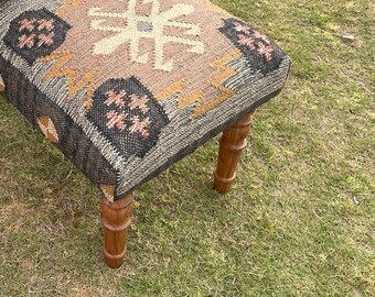 Footstool Bench, Aztec Bench, Farmhouse Decor, Entry Bench, Ottoman ...