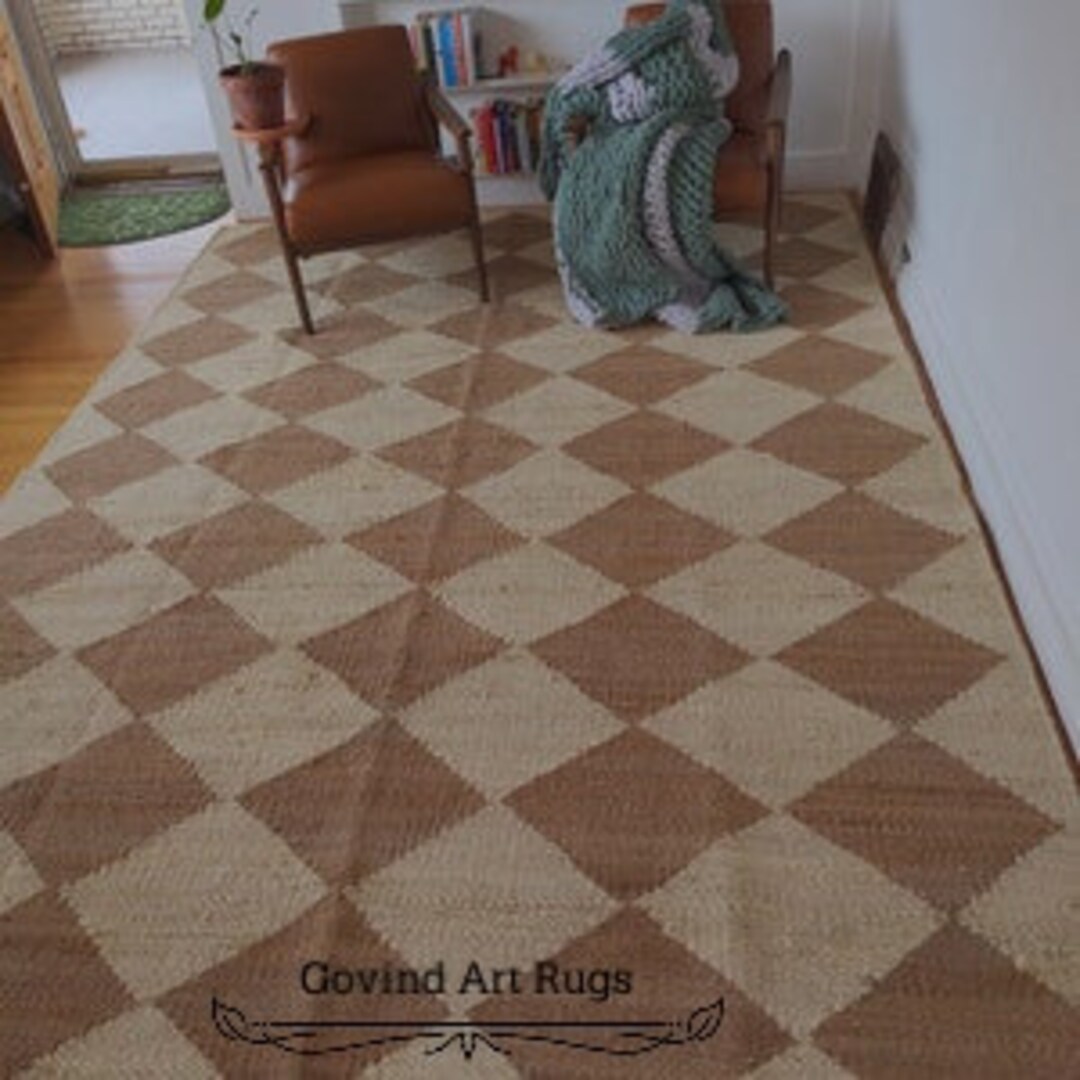 Jute Area Rug Handwoven Jute Rug Traditional Rug Oriental - Etsy