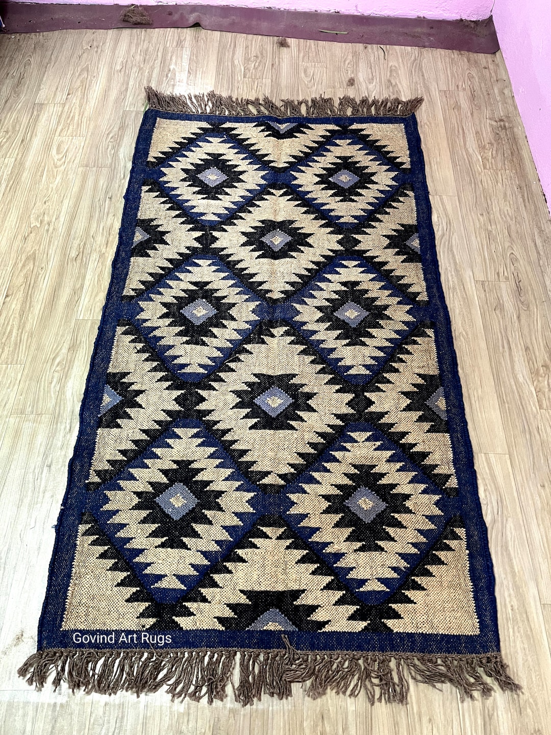 3x5, 4x6 Ft Wool Jute Rug, Handmade Kilim Rug, Jute and Wool Rug ...