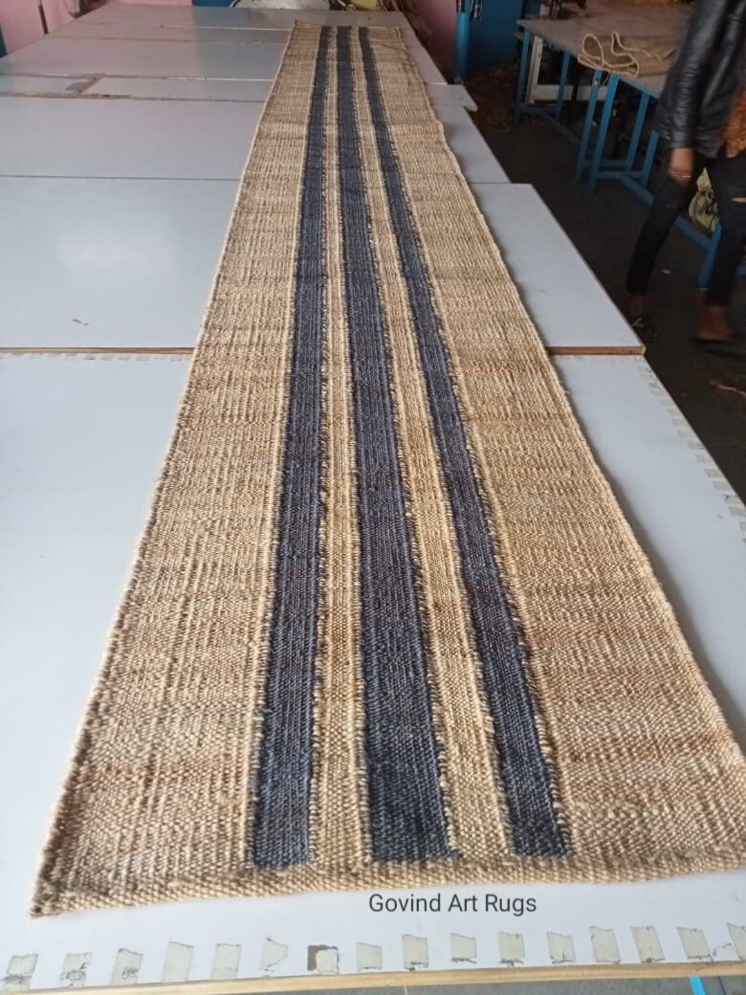 Handknotted Hallway Jute Runner, Custom Size Runner, Stair Jute Runner ...