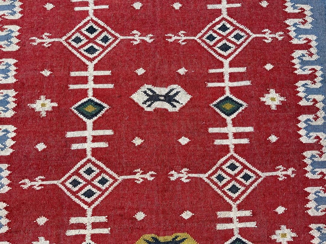 Jute Kilin Rug - Handmade Multicolour Wool & Jute Area Rug for Living ...