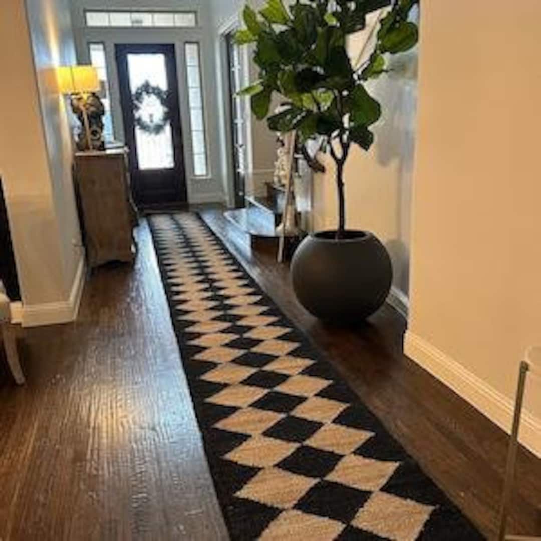 Jute Runner Rug, Handwoven, Hallway Jute Runner, Stair Runner Rug ...