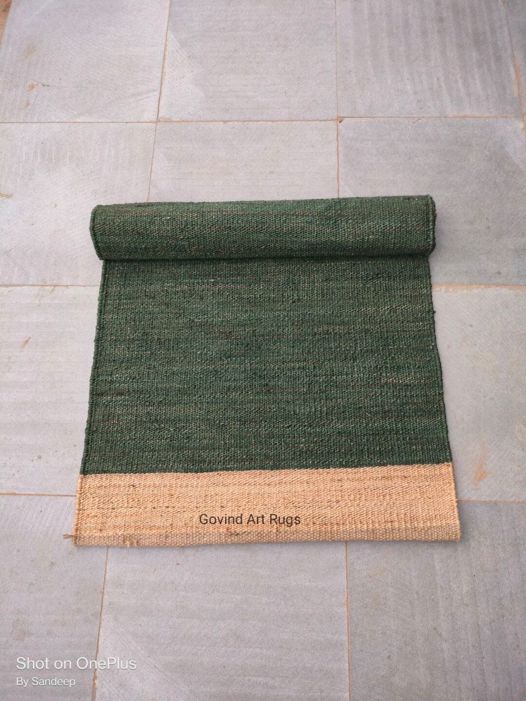 Handmade Green Hemp Jute Runner, Jute Runner Rug, Natural Jute Runner ...