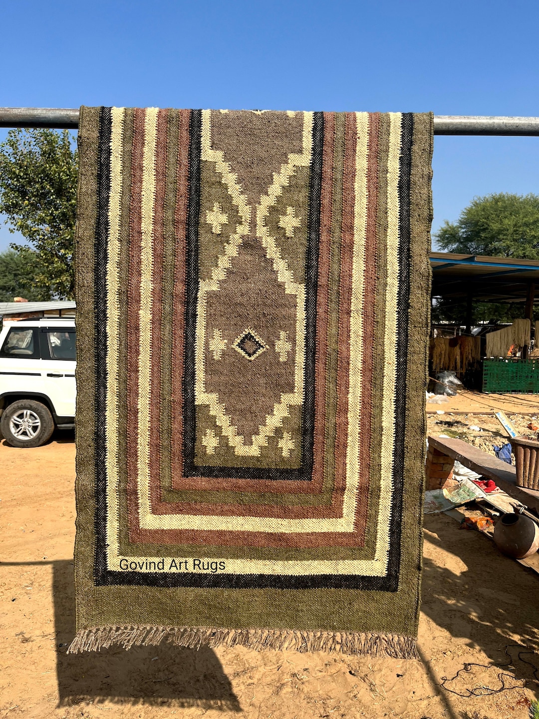 Hnadmade Wool Jute Runner, Kilim Runner Rug, Kitchen Rug, Indoor Runner ...