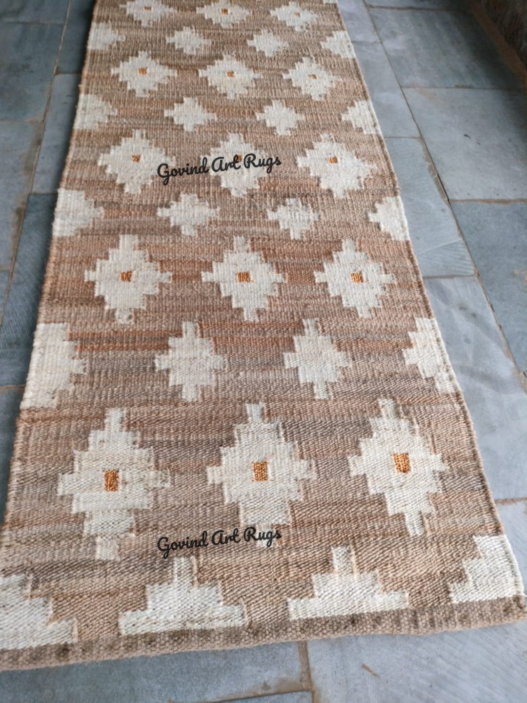 Natural Jute Runner Rug Bohemian Jute Rug, Jute Runner Rug, Natural ...