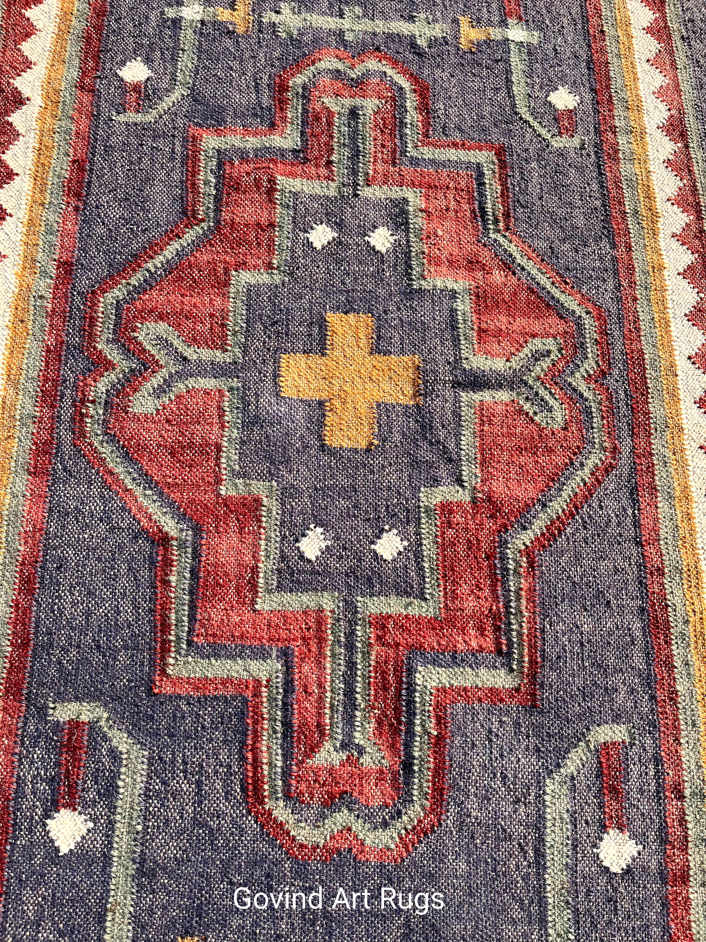 Handmade Kilim Runner Rug for Home Decor/ Handwoven Wool and Jute ...
