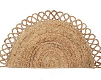 Jute Half Moon Rug - Etsy
