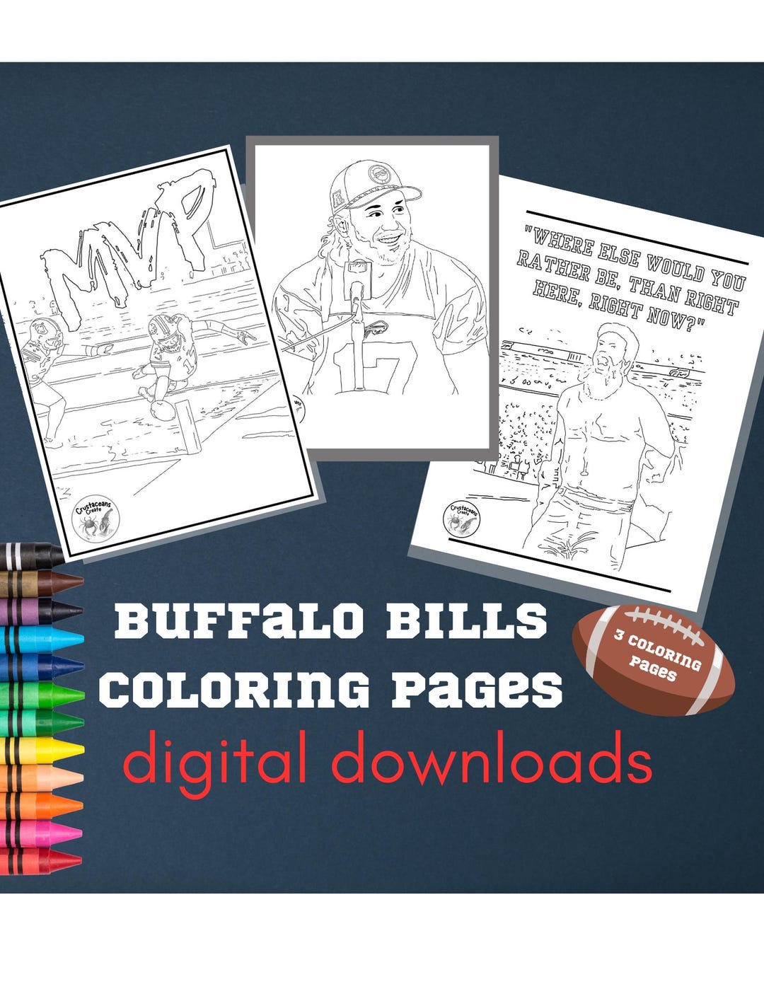 Buffalo Bills Coloring Pages for Kids and Adults Digital Download - Etsy