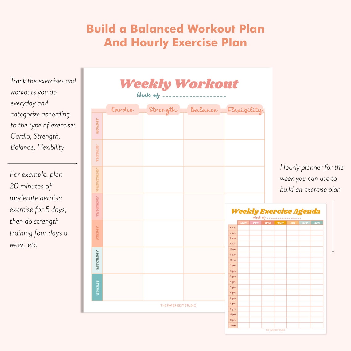 Fitness Planner Printable Health Planner Printable Workout - Etsy