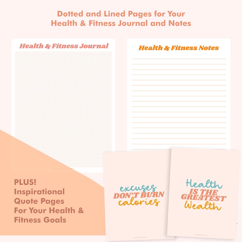 Fitness Planner Printable Health Planner Printable Workout - Etsy