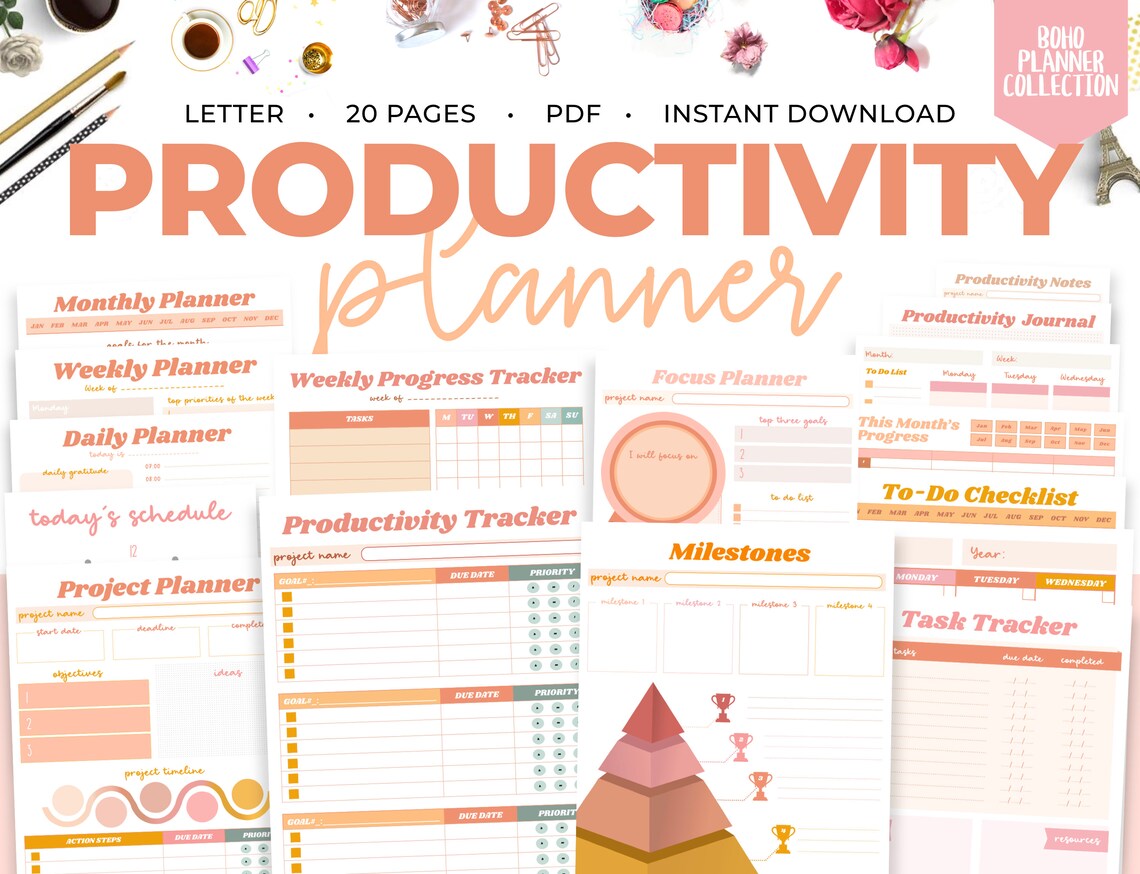 Productivity Planner Printable, Daily Productivity Planner, Printable ...