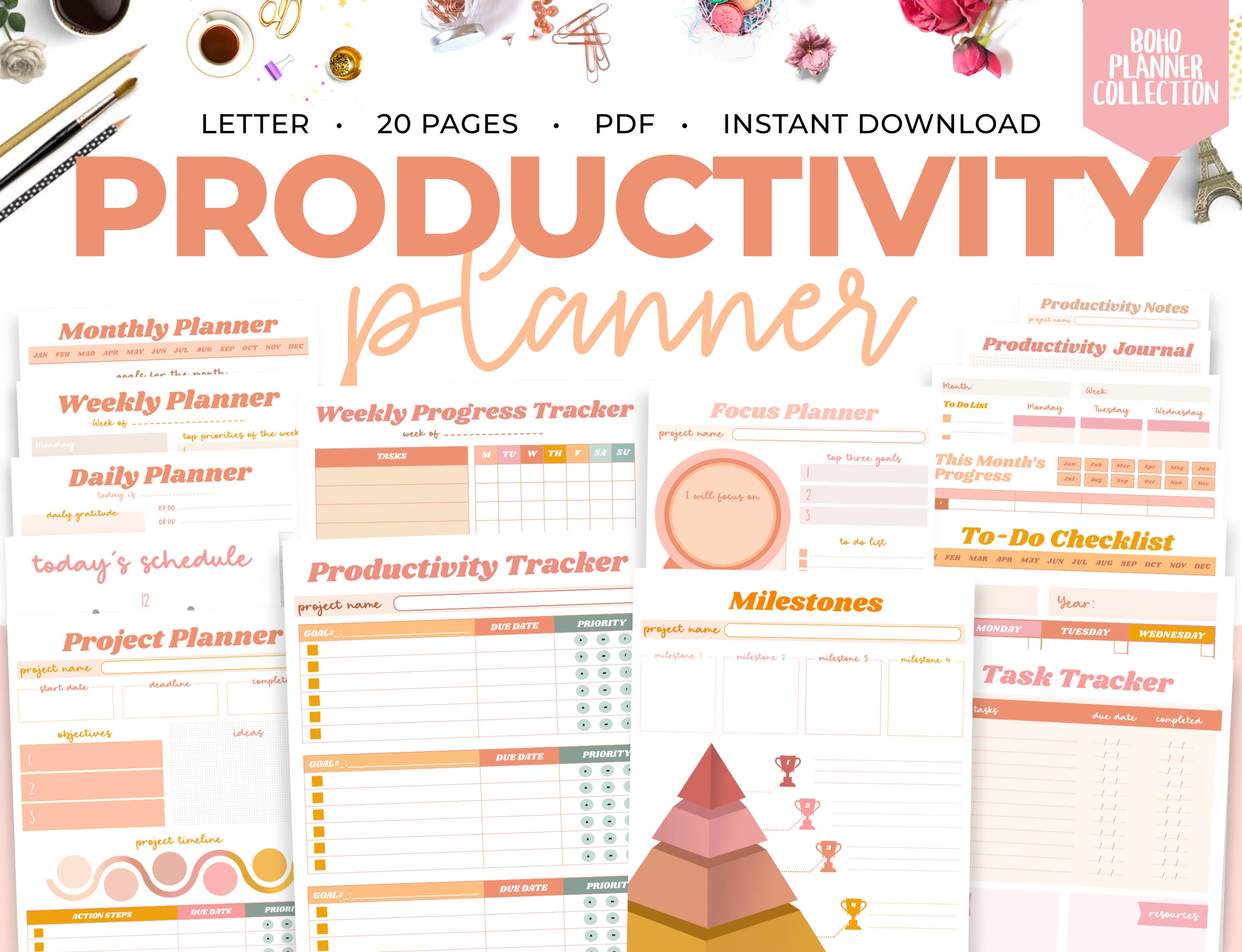 Productivity Planner Printable, Daily Productivity Planner, Printable ...