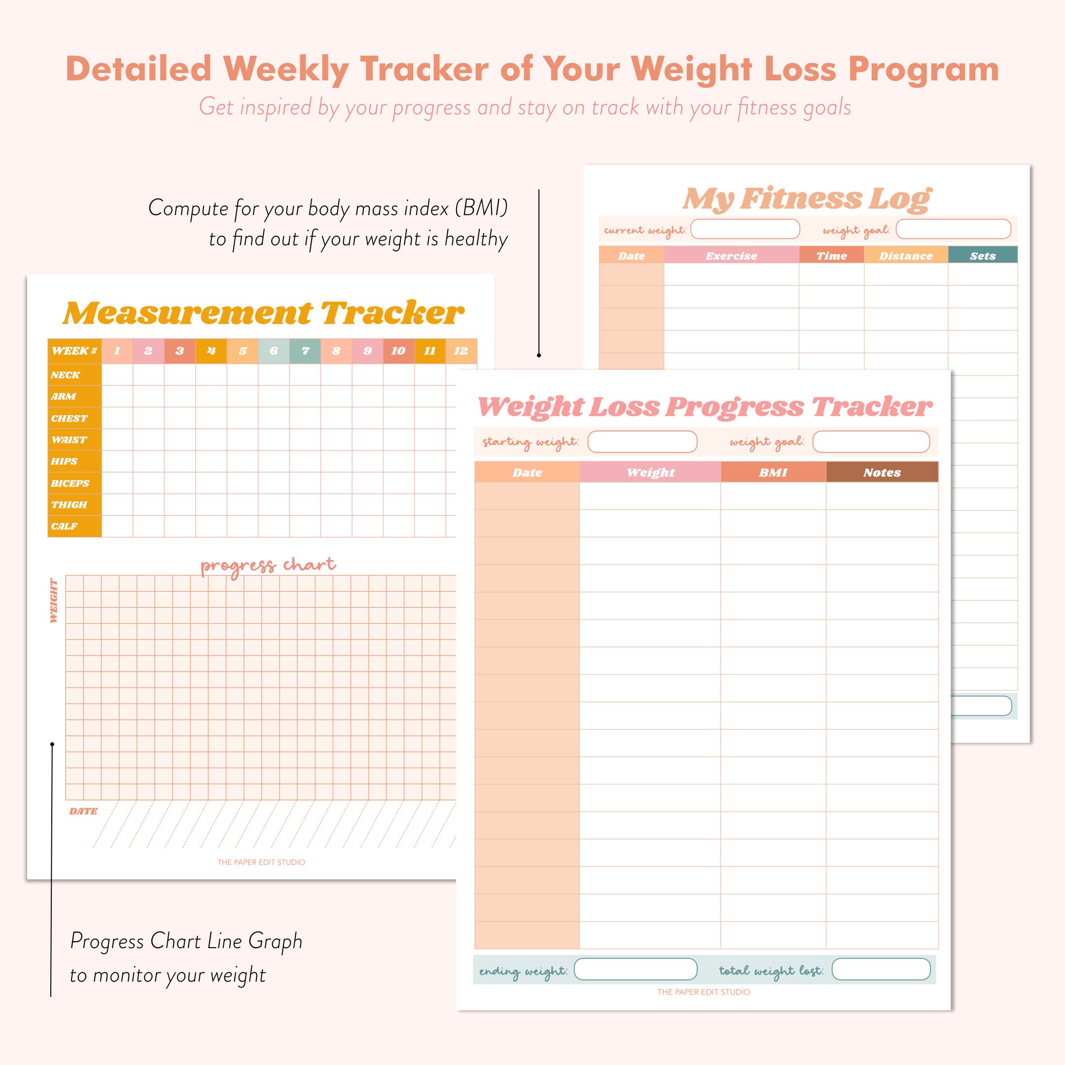 Fitness Planner Printable Health Planner Printable Workout | Etsy
