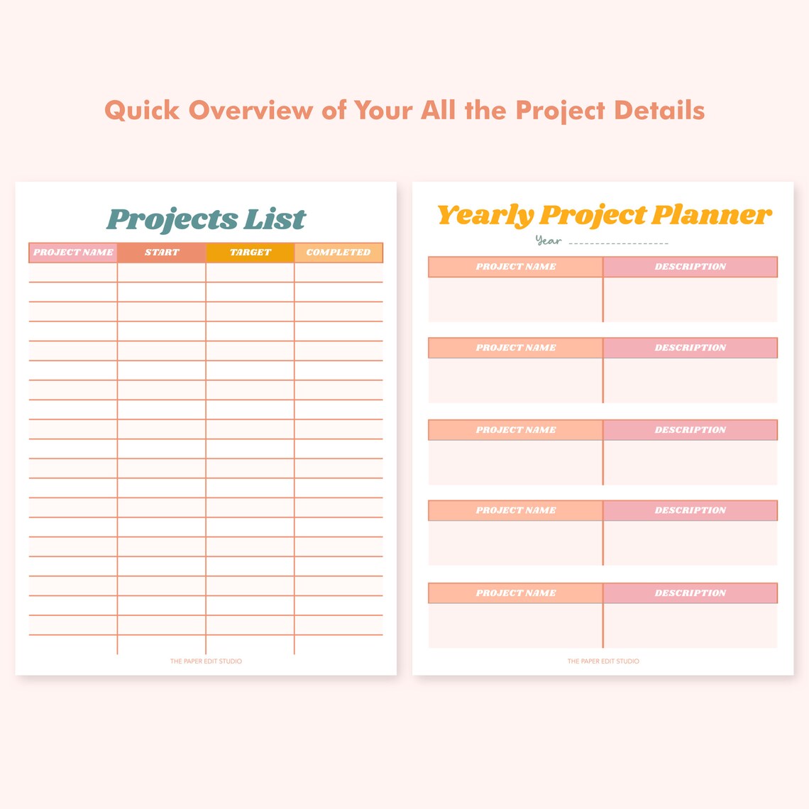 Project Planner Printable Project Planner Template Printable - Etsy