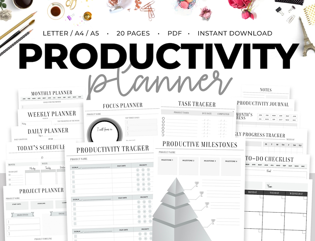 Productivity Planner Printable, Daily Productivity Planner, Printable ...