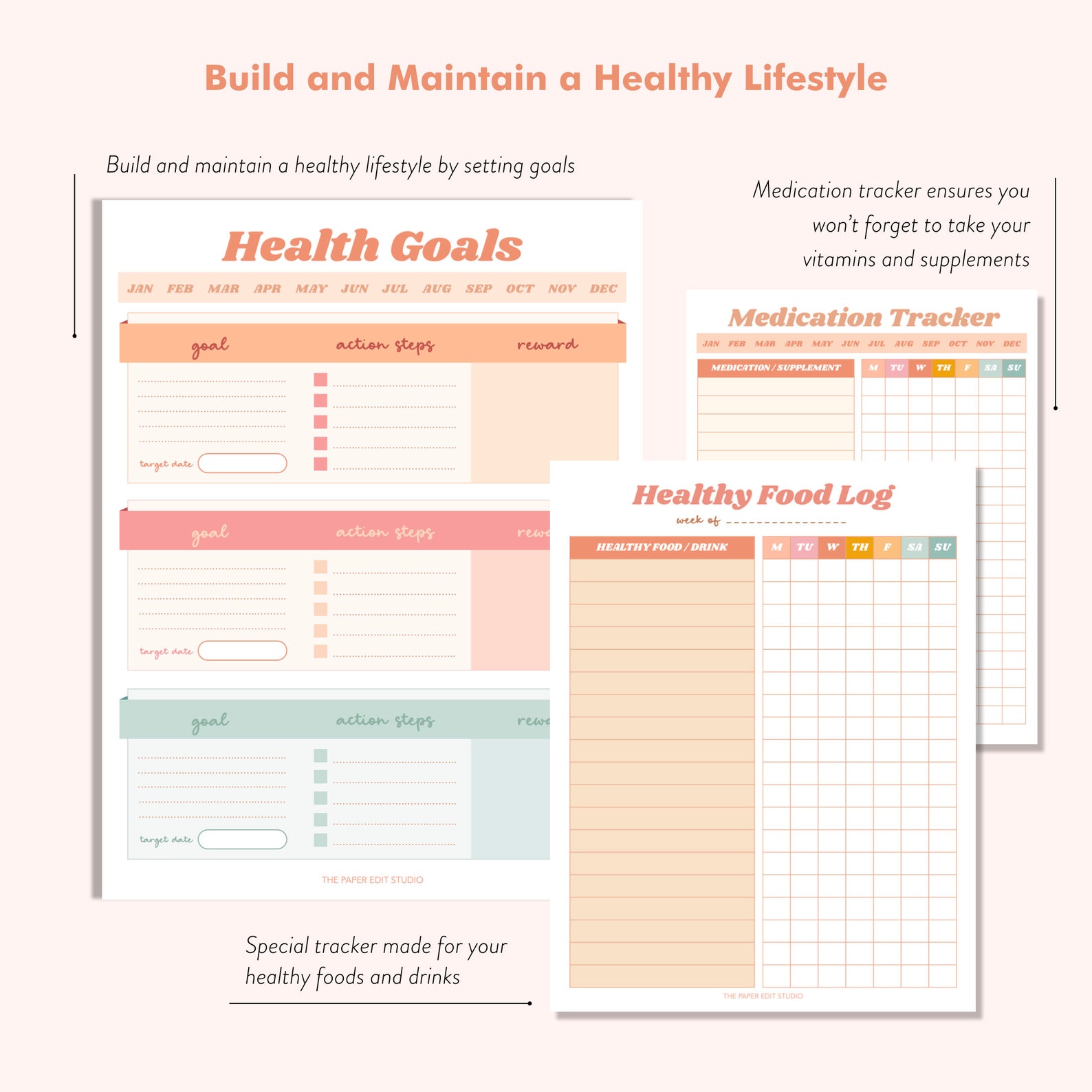 Fitness Planner Printable Health Planner Printable Workout - Etsy