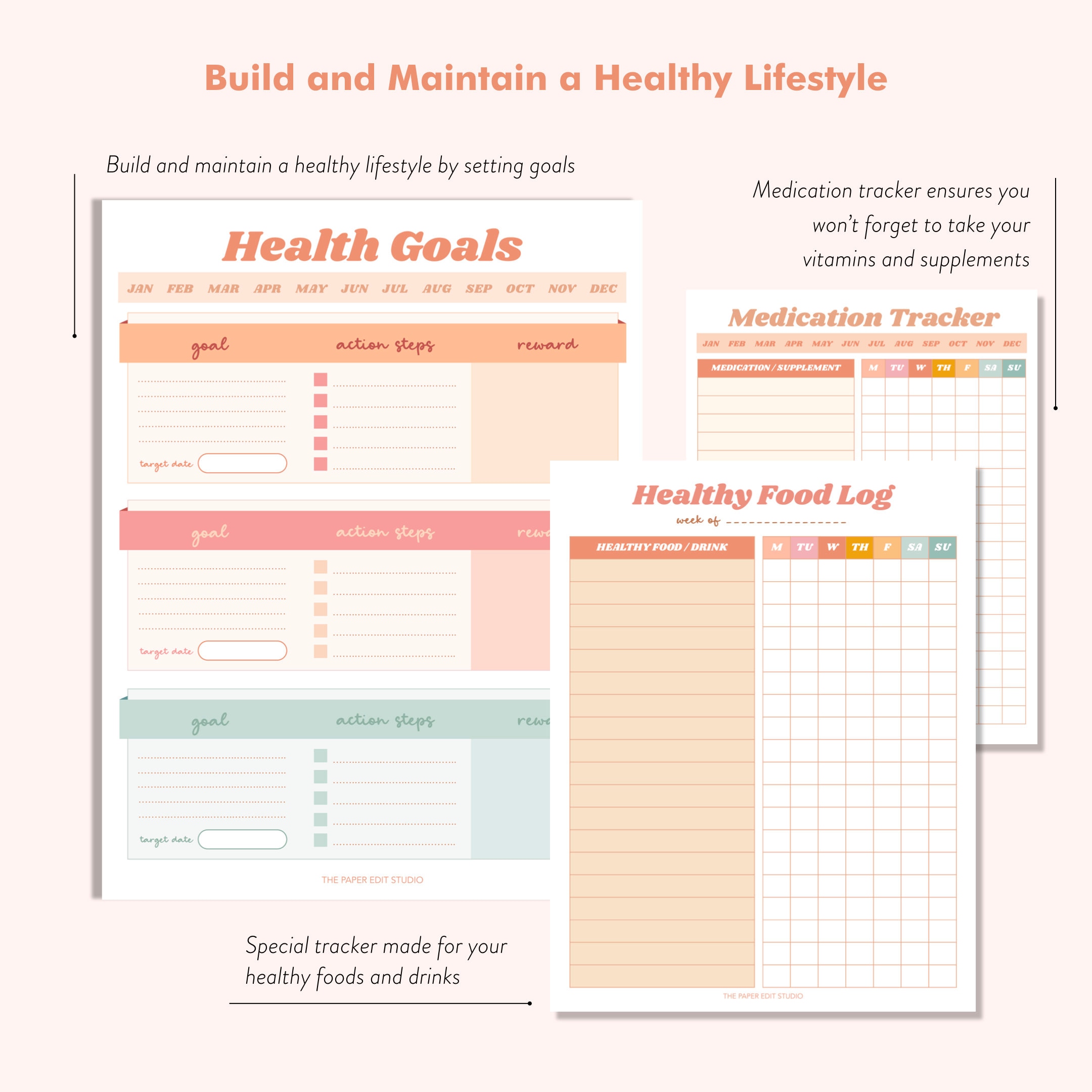 Fitness Planner Printable Health Planner Printable Workout | Etsy