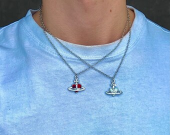 Saturn Cross Necklace - Etsy