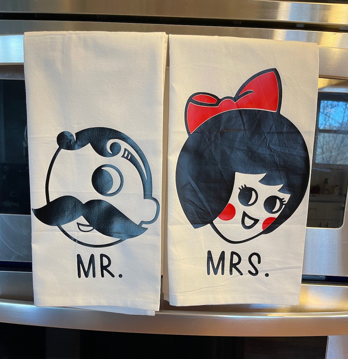Mr and Mrs Natty Boh and Utz Girl Tea Towel Set Couples Set - Etsy