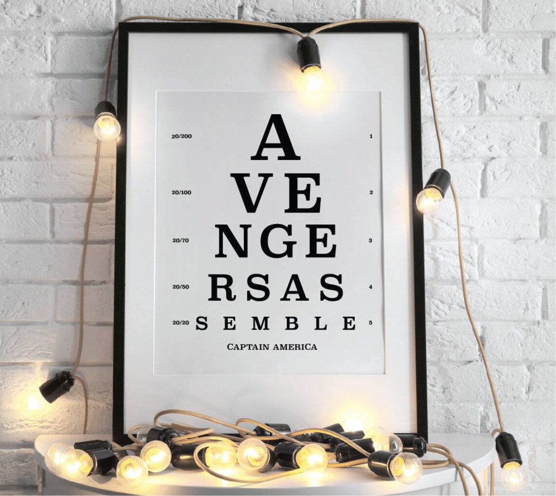 Avengers Assemble Eye Chart SVG Vision Test Avengers Endgame - Etsy