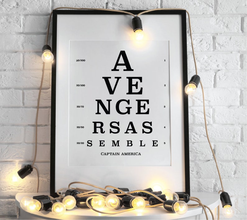 Avengers Assemble Eye Chart SVG, Vision Test, Avengers Endgame Marvel ...