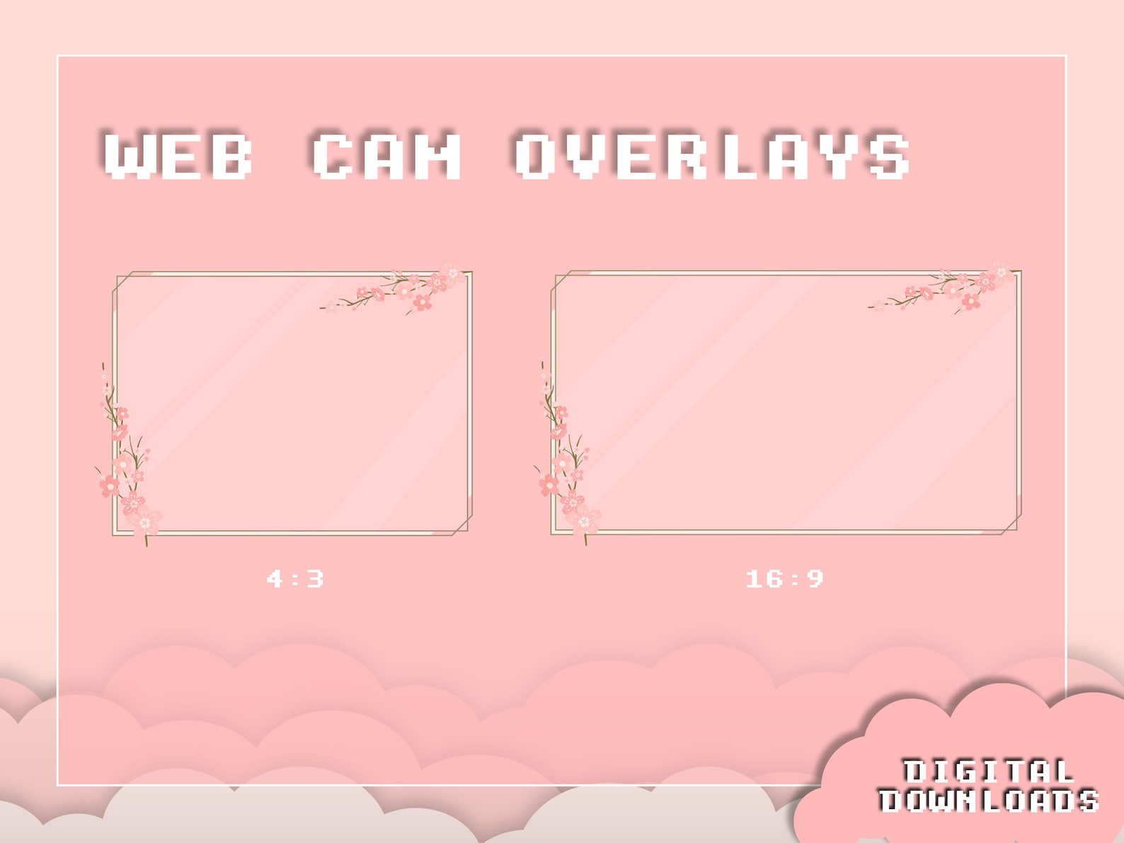 Webcam Borders for Twitch X 2 | Sakura | Cherry Blossom Cam Borders ...