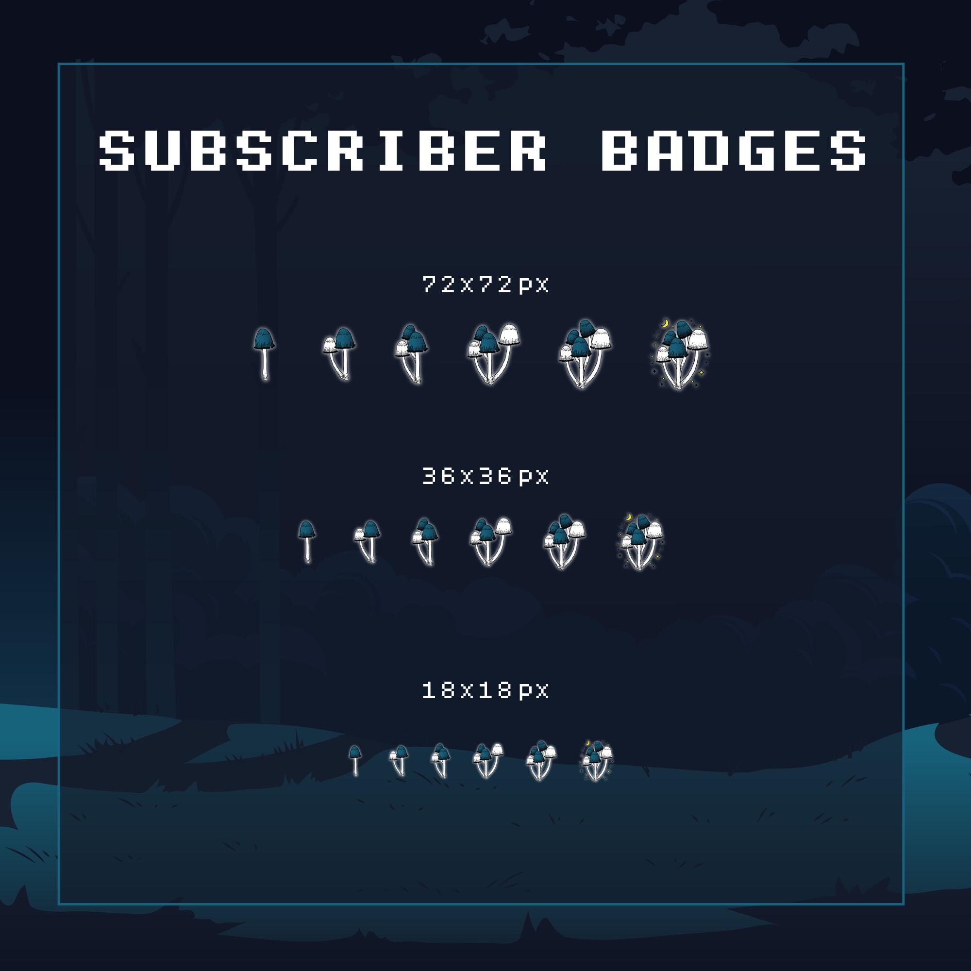 Sub / Bit Badges for Twitch & Youtube X 6 | Dark Enchanted Forest ...