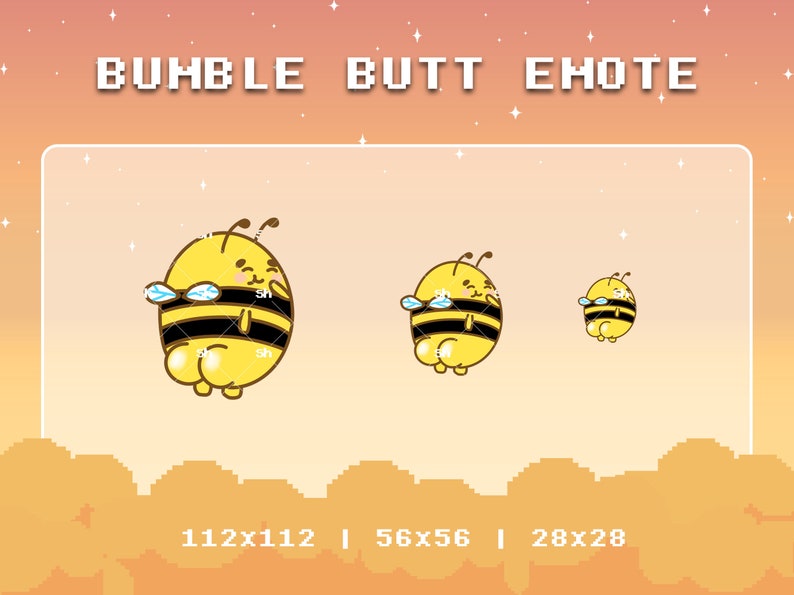 Bumble Bee Emote Bubble Butt Funny Emote 3 Sizes for | Etsy