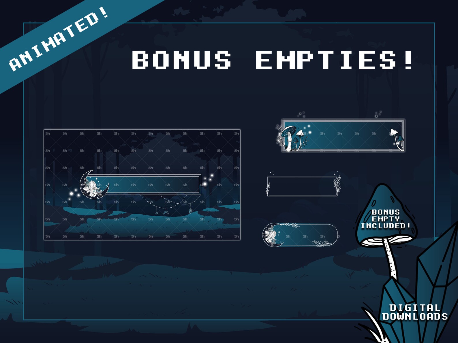 Dark Enchanted Forest Complete Twitch Stream Overlay Pack Animated ...