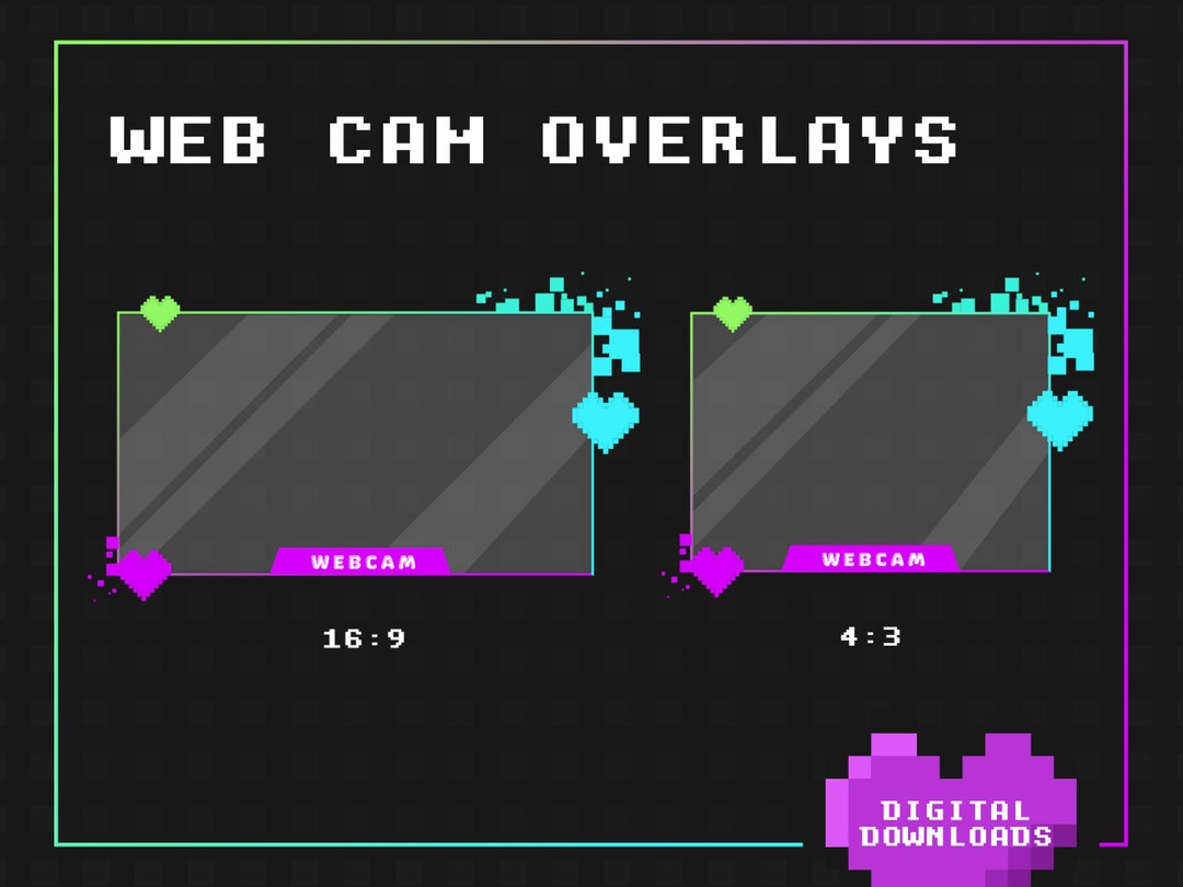 Webcam Borders for Twitch X 2 | Cam Borders | Twitch Streaming | Neon ...