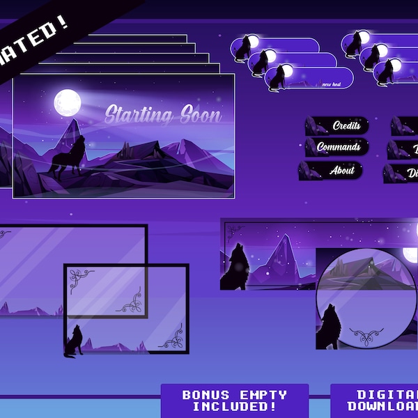 Wolf Twitch Overlay - Etsy