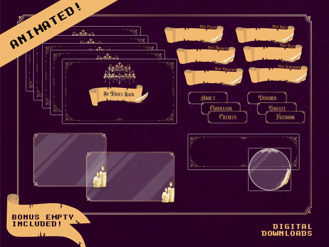 Victorian Era Love Letter Complete Twitch Stream Overlay Pack Animated ...