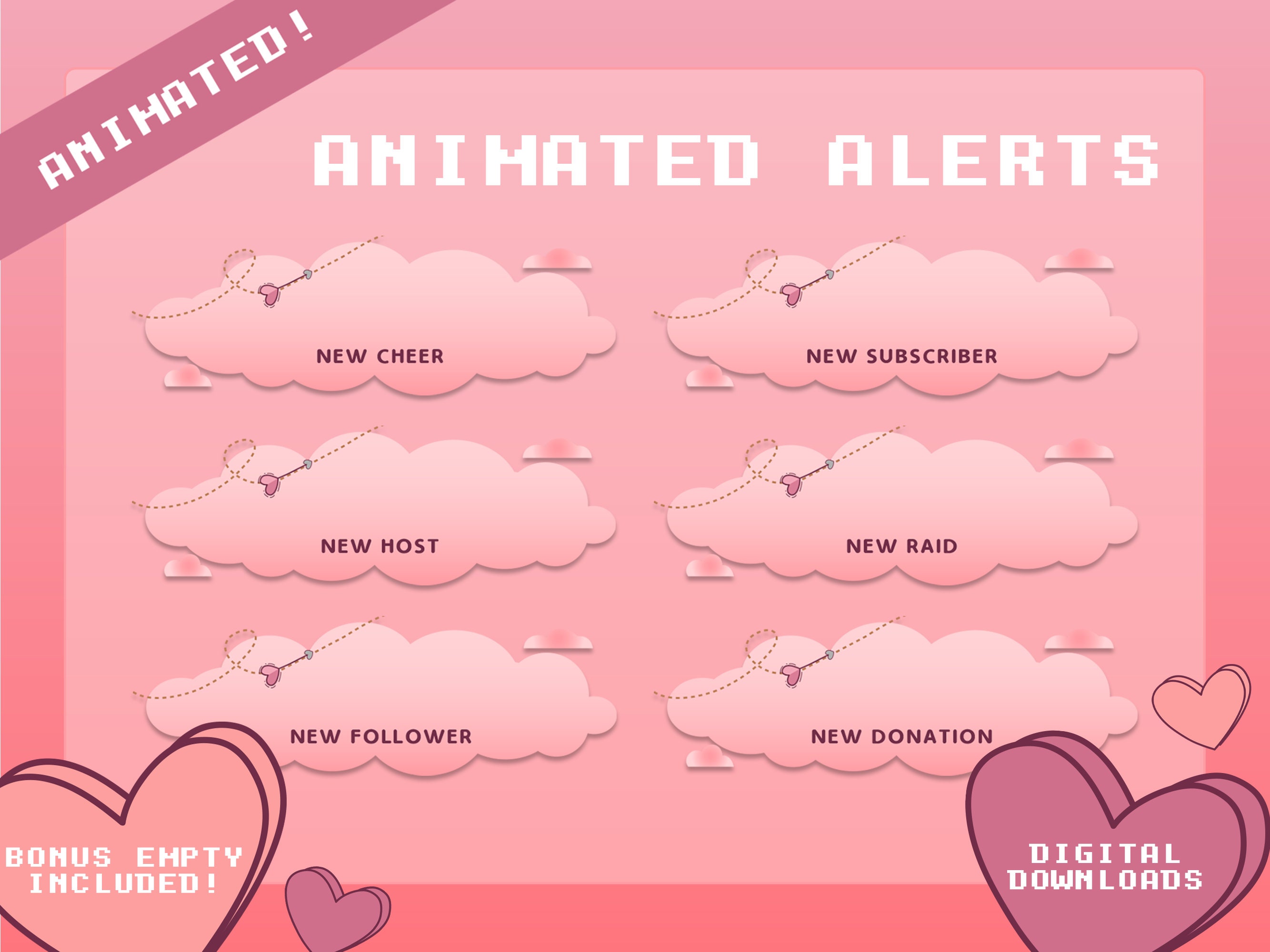Cupid's Arrow Complete Twitch Stream Overlay Pack Animated stream ...