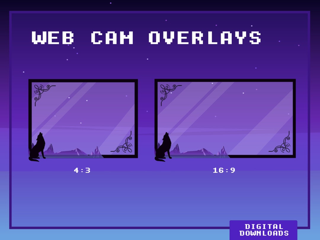Howling Wolf Webcam Borders for Twitch X 2 | Cam Borders | Twitch Streaming | Streaming Webcam ...