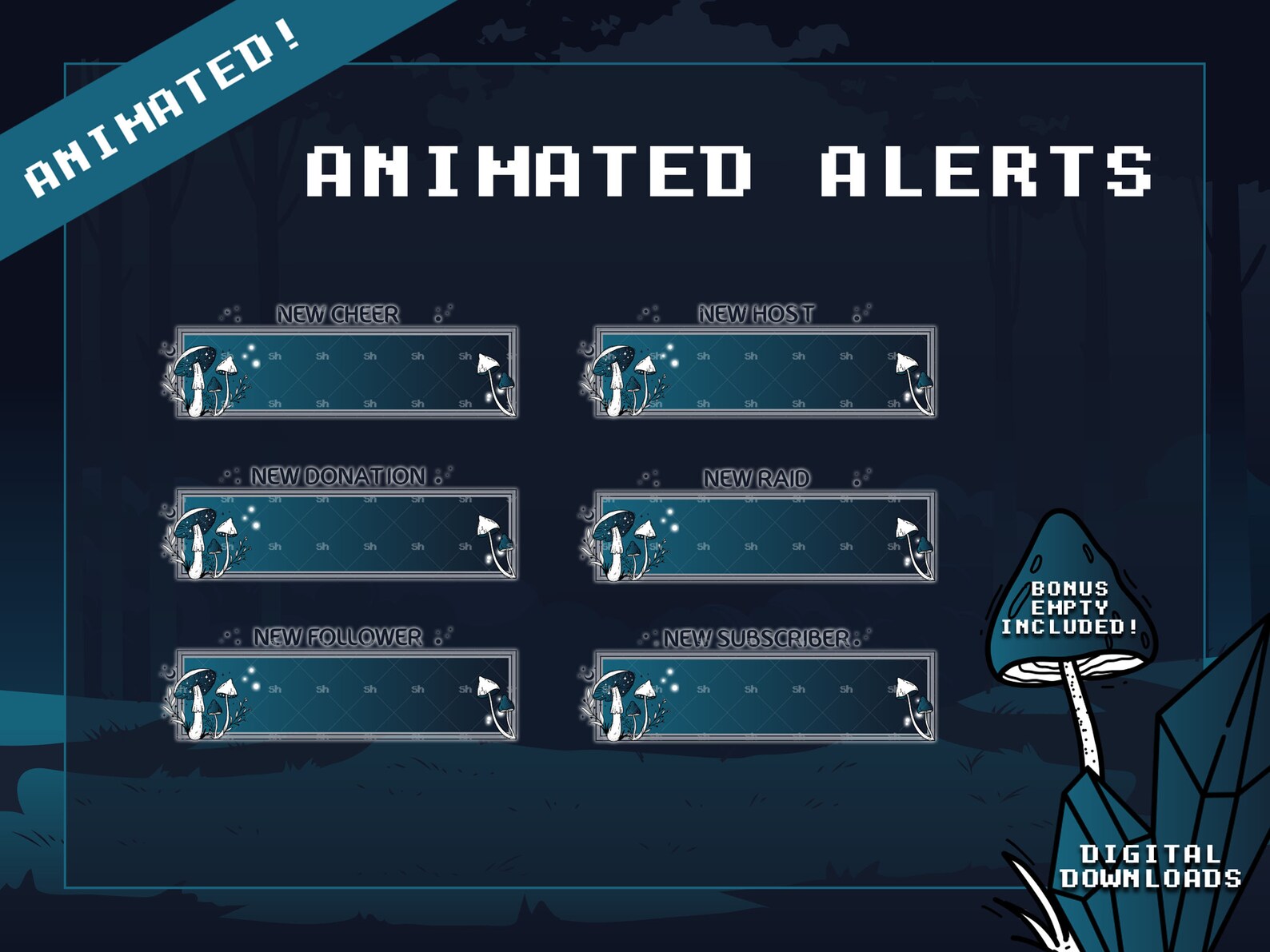 Dark Enchanted Forest Complete Twitch Stream Overlay Pack Animated ...