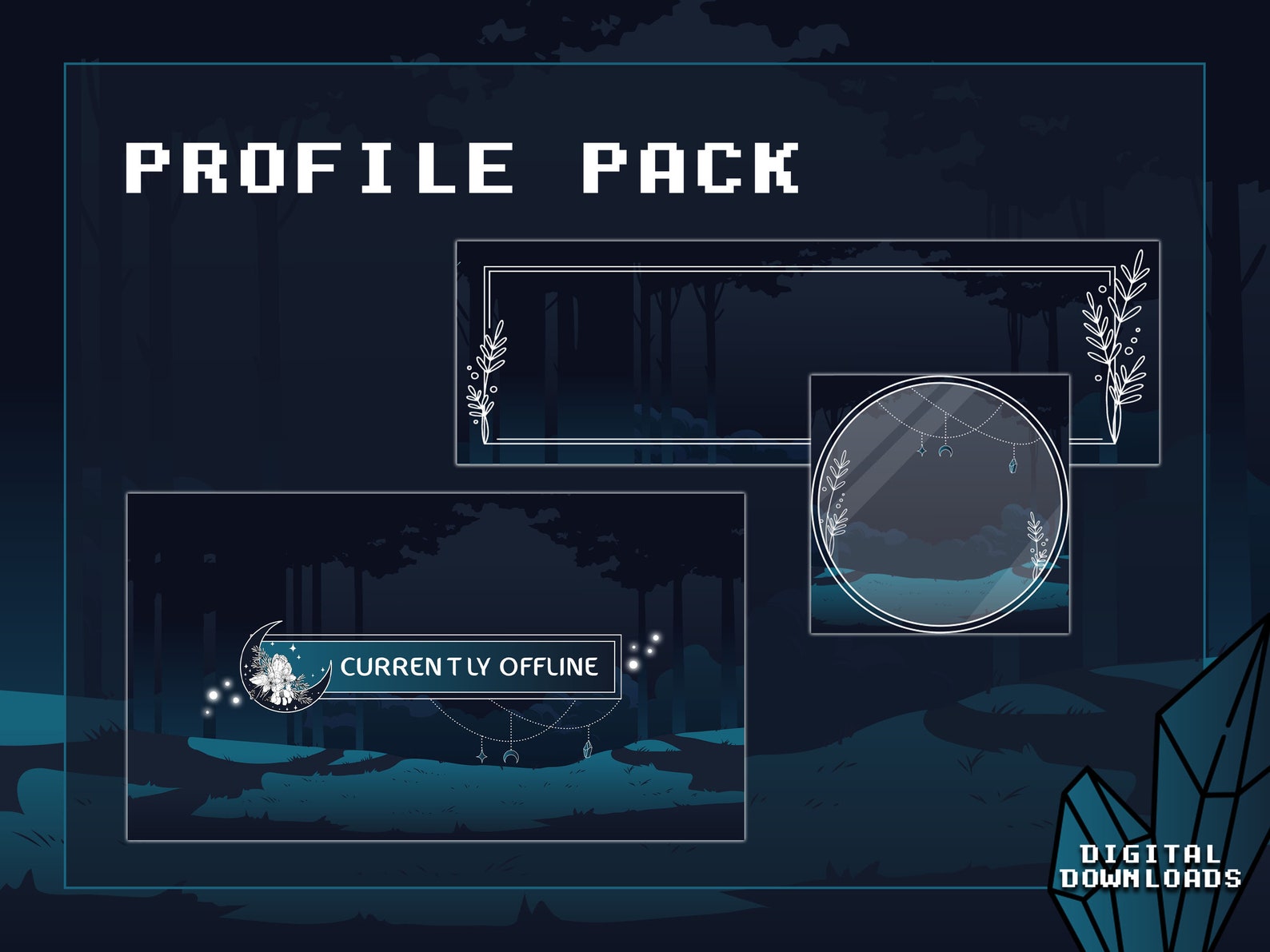 Dark Enchanted Forest Complete Twitch Stream Overlay Pack Animated ...