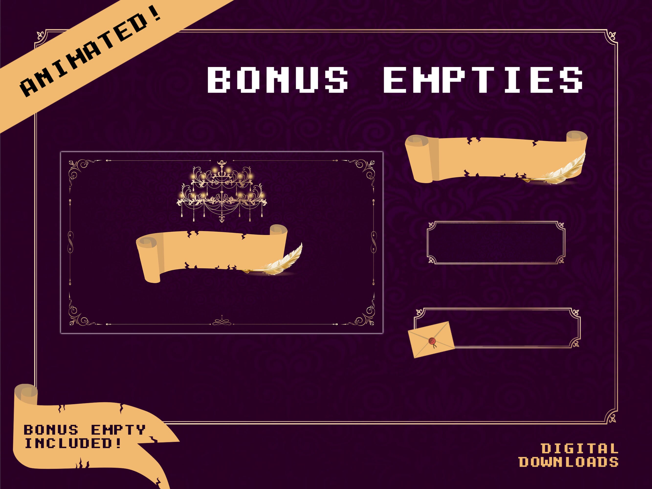 Victorian Era Love Letter Complete Twitch Stream Overlay Pack Animated ...