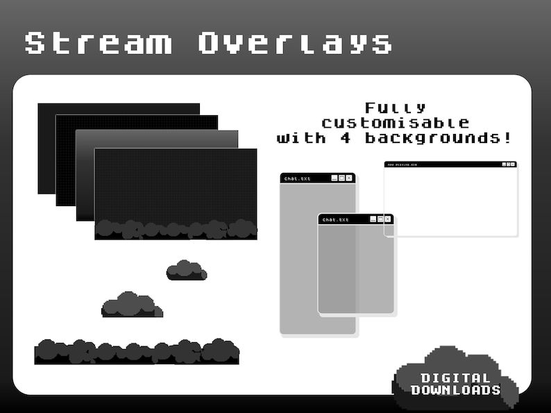 Customisable Twitch Streaming Overlays Dark Mode Gaming Overlays Just ...